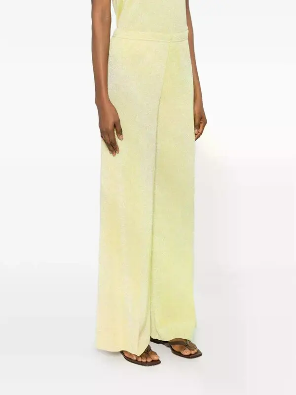 NEERA Wide-leg Knit Palazzo Pants - Green