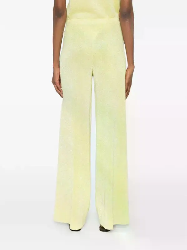 NEERA Wide-leg Knit Palazzo Pants - Green