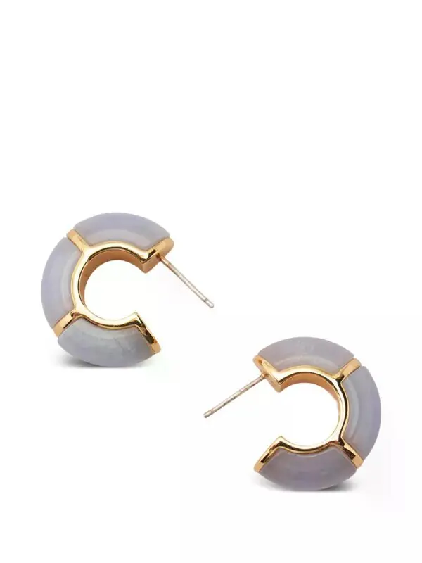 LIZZIE FORTUNATO Zellige Agate Hoop Earrings