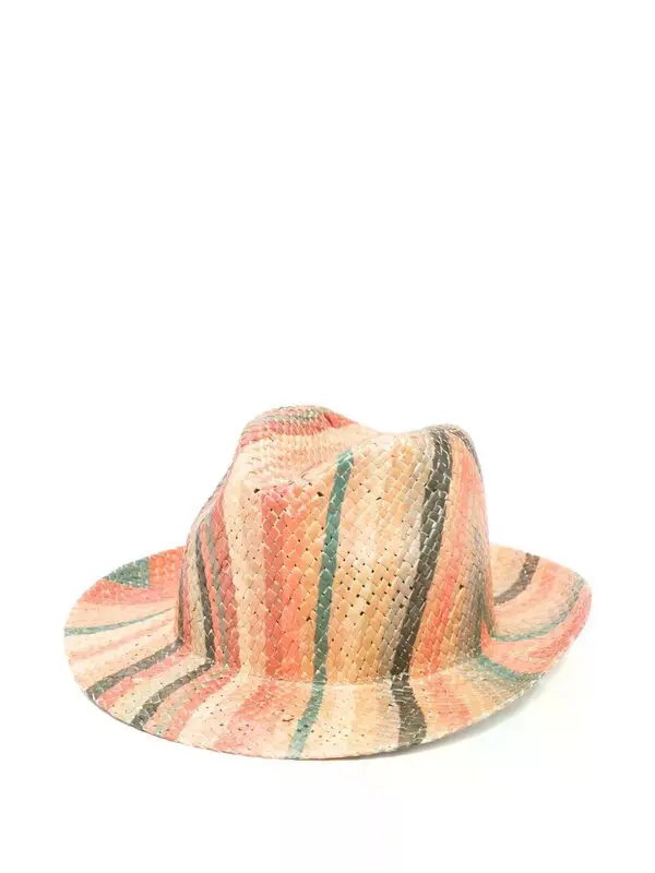Paul Smith Striped Panama Hat - Neutrals