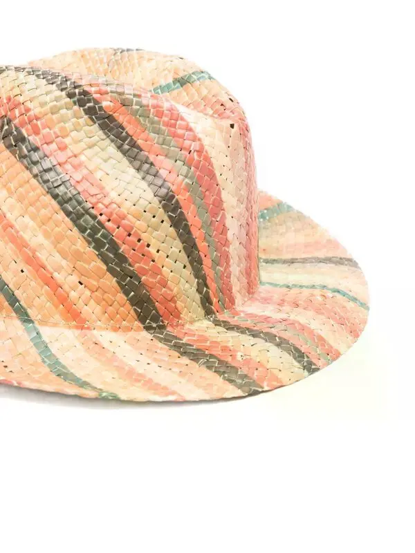 Paul Smith Striped Panama Hat - Neutrals