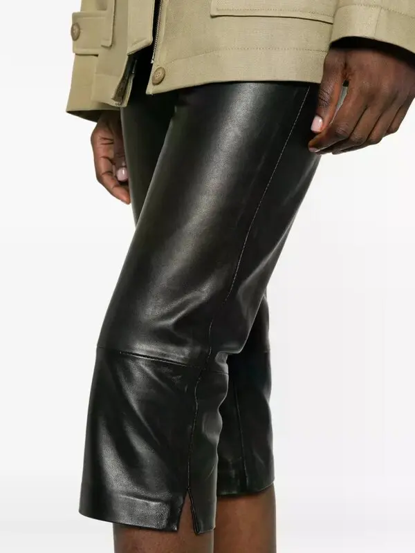THE FRANKIE SHOP Lior Leather Capri Trousers - Black