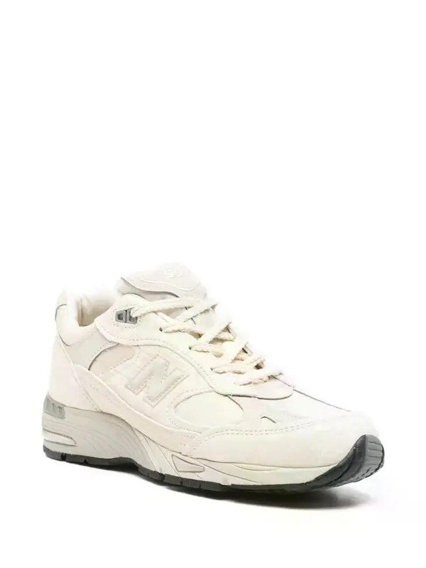 NEW BALANCE 991v1 Crocodile-effect Sneakers - Neutrals