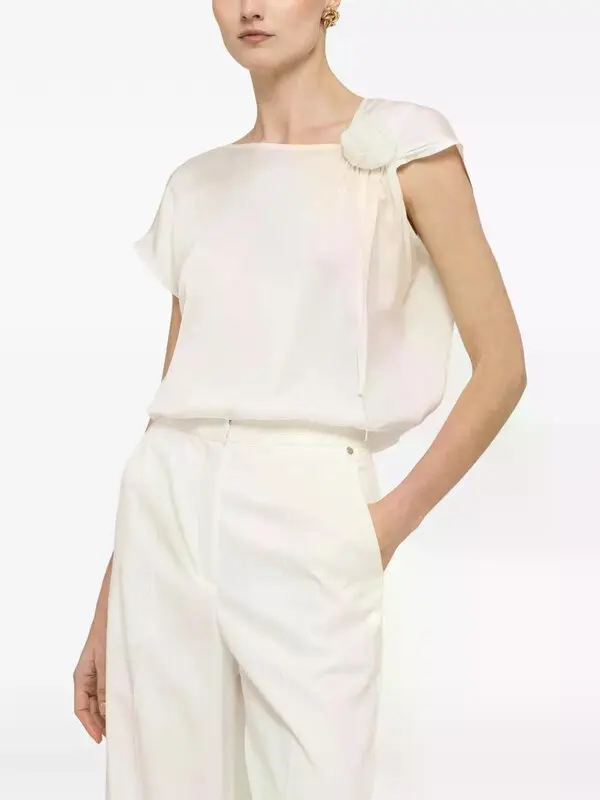 NISSA Floral-detail Top - White