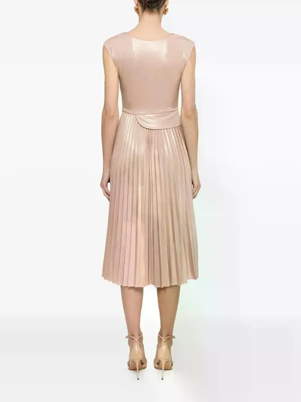 NISSA Metallic-effect Pleated Midi Dress