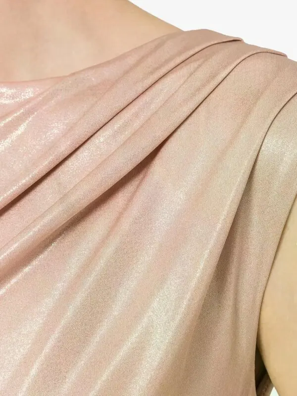 NISSA Metallic-effect Pleated Midi Dress
