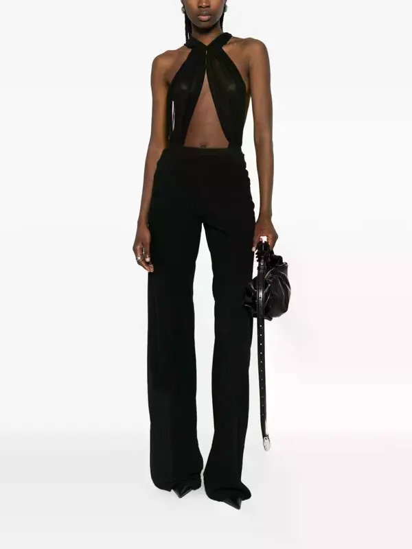 Rick Owens Bias Ribbed Palazzo Pants - Black