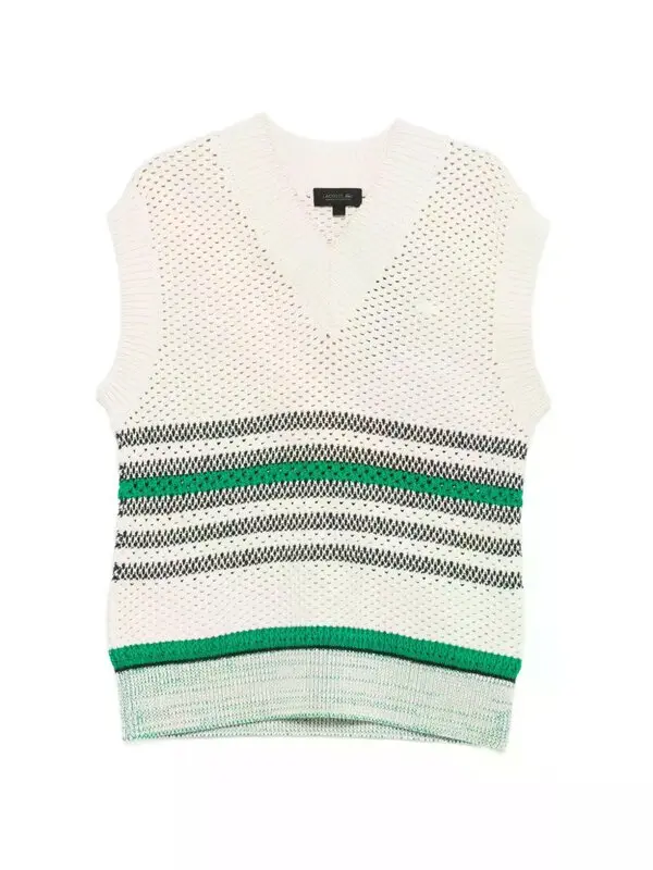 Lacoste Striped V-neck Vest