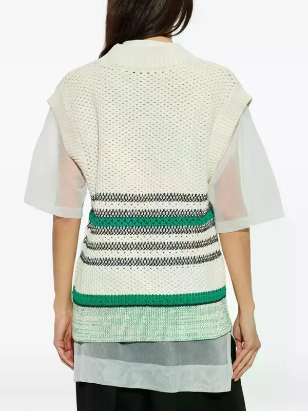 Lacoste Striped V-neck Vest