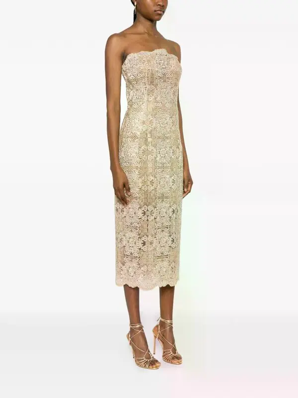 Ermanno Scervino Strapless Midi Dress