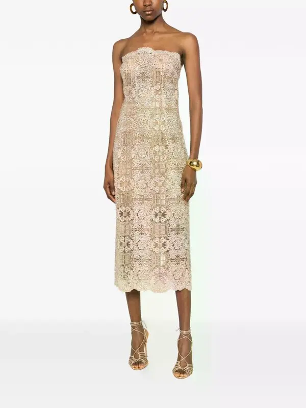 Ermanno Scervino Strapless Midi Dress