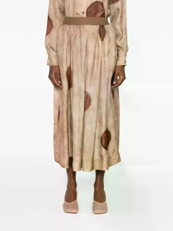 UMA WANG Printed Midi Skirt - Neutrals