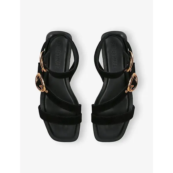 Steve Madden Karmin Suede Sandals With Buckle Fastening - Black
