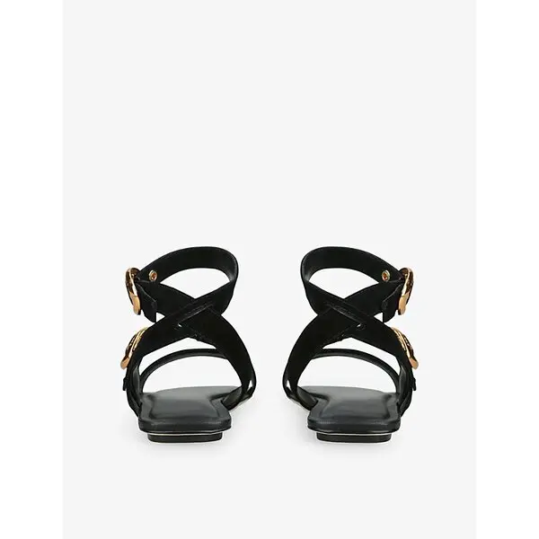 Steve Madden Karmin Suede Sandals With Buckle Fastening - Black