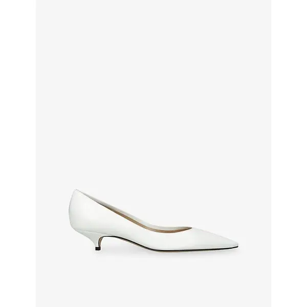 THE ROW Liisa Kitten Two 35 Leather Pumps - White