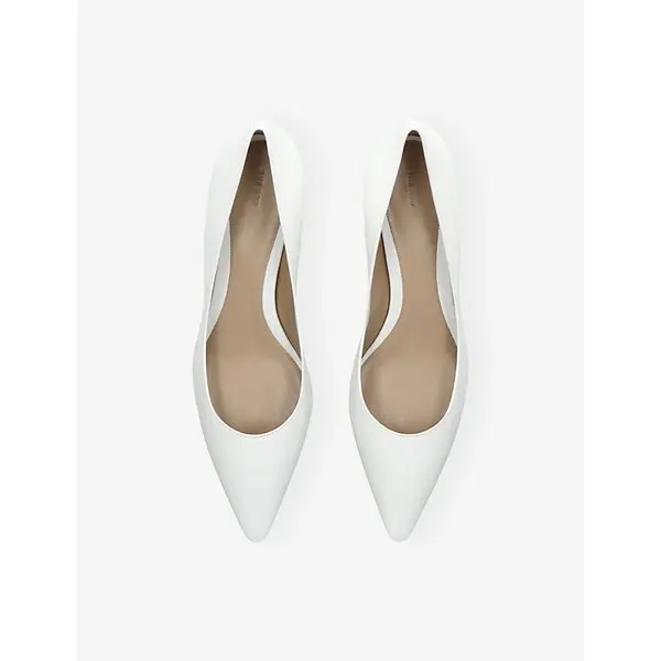 THE ROW Liisa Kitten Two 35 Leather Pumps - White
