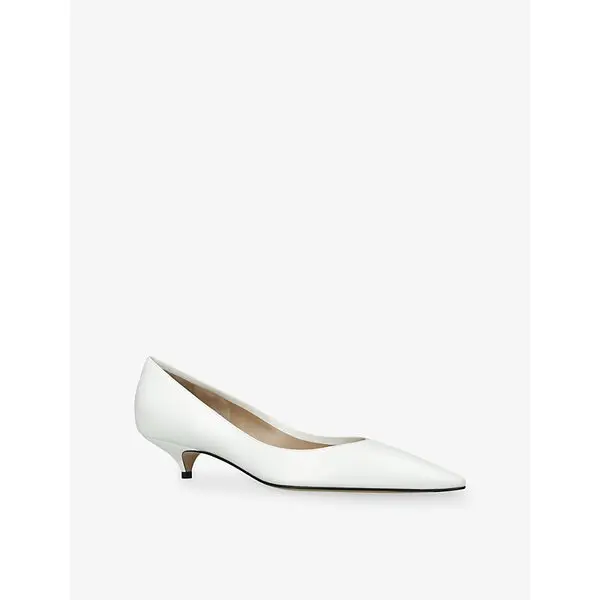 THE ROW Liisa Kitten Two 35 Leather Pumps - White