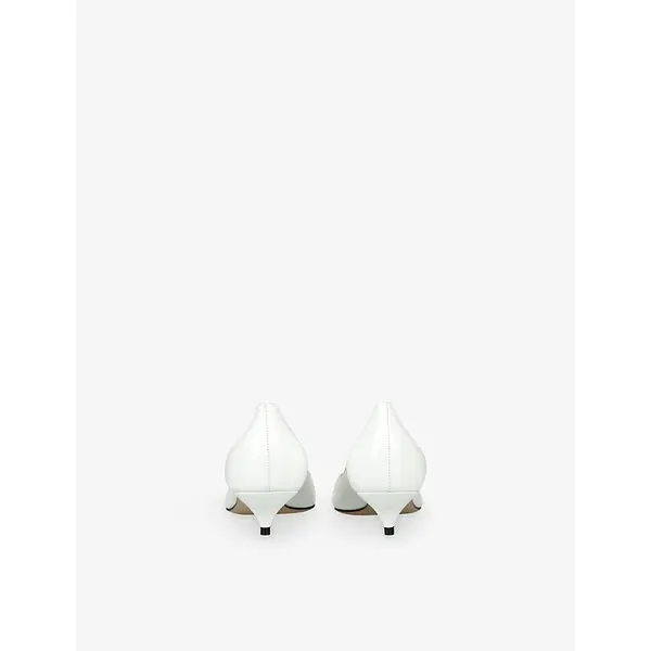 THE ROW Liisa Kitten Two 35 Leather Pumps - White