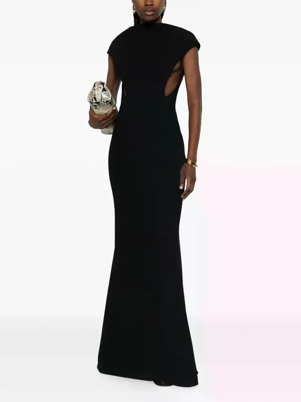 JIL SANDER Cap-sleeved Maxi Dress - Black