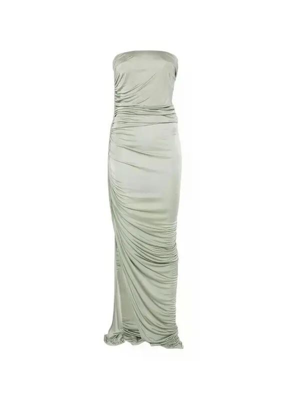 Rick Owens Draped Slit Maxi Dress - Green