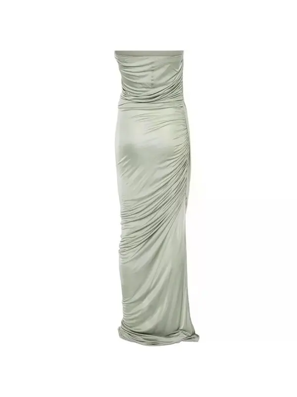 Rick Owens Draped Slit Maxi Dress - Green