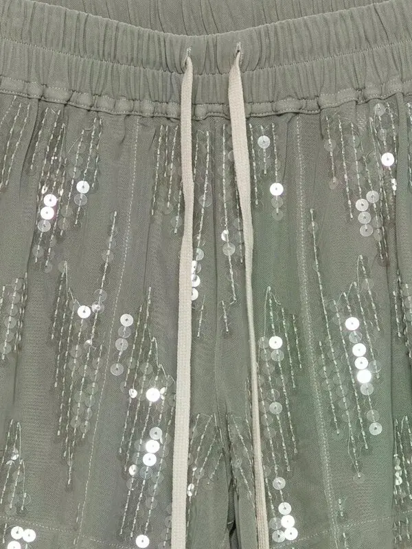 Rick Owens Sequin Embellished Shorts - Green