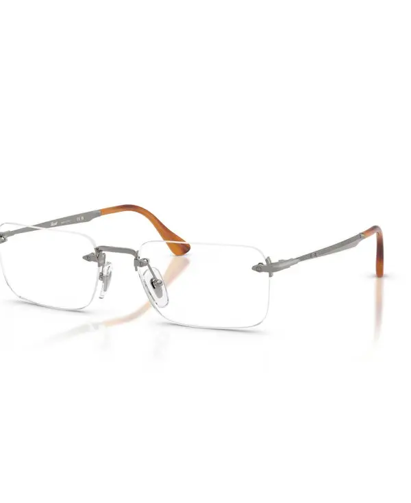 Persol Rectangle Rimless Eyeglasses - Gunmetal