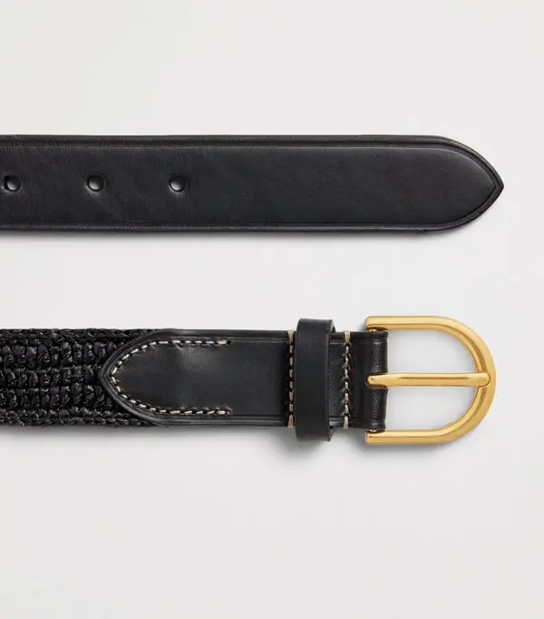 ME+EM Raffia And Leather Belt