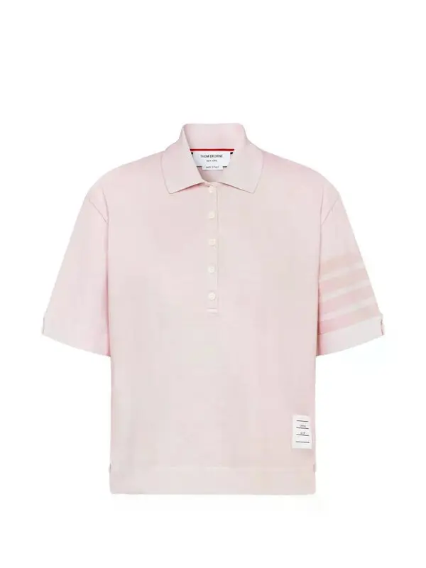 Thom Browne Overdyed 4-bar Jersey Polo - Pink