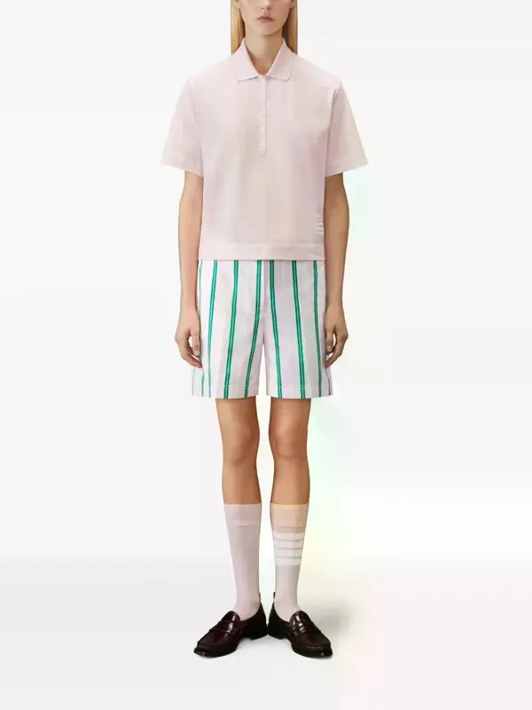 Thom Browne Overdyed 4-bar Jersey Polo - Pink