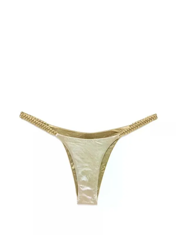ISA BOULDER High Weave Bikini Bottom - Gold