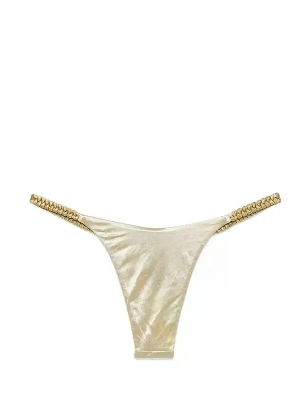 ISA BOULDER High Weave Bikini Bottom - Gold