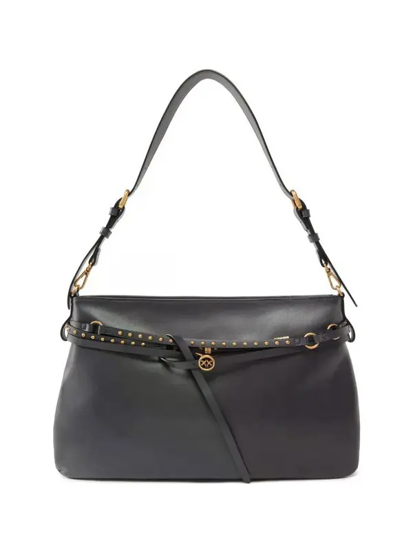 Pinko Studded Leather Belt Bag Tote - Blue