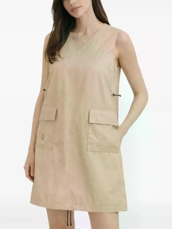 BLAUER. V-neck Pocket Dress - Neutrals