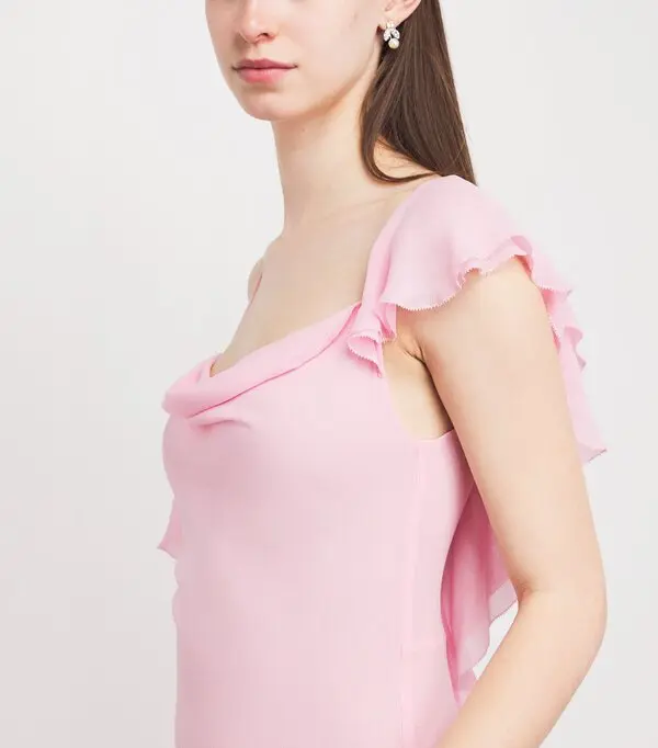 SELF-PORTRAIT Georgette Ruffled One-shoulder Maxi Dress