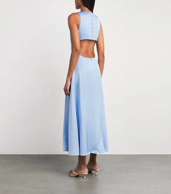 Maje Open-back Fit-and-flare Maxi Dress