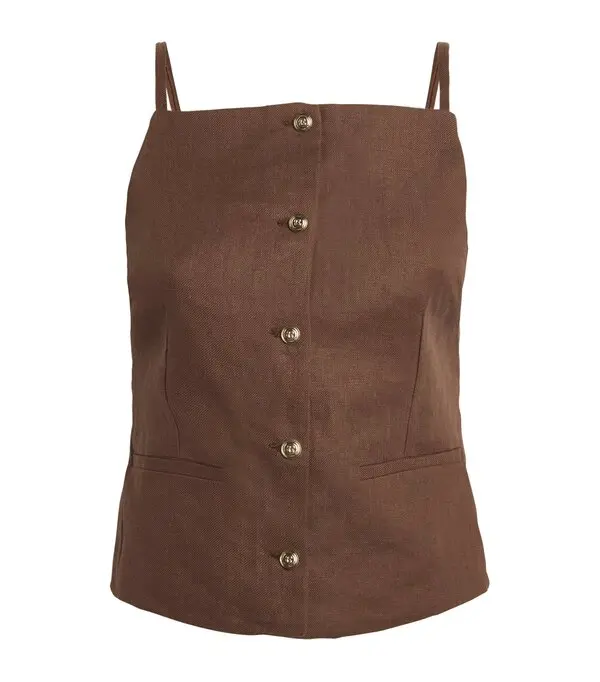 Maje Linen Tank Top