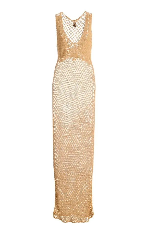Akoia Swim Aurelia Crocheted Maxi Dress - Gold