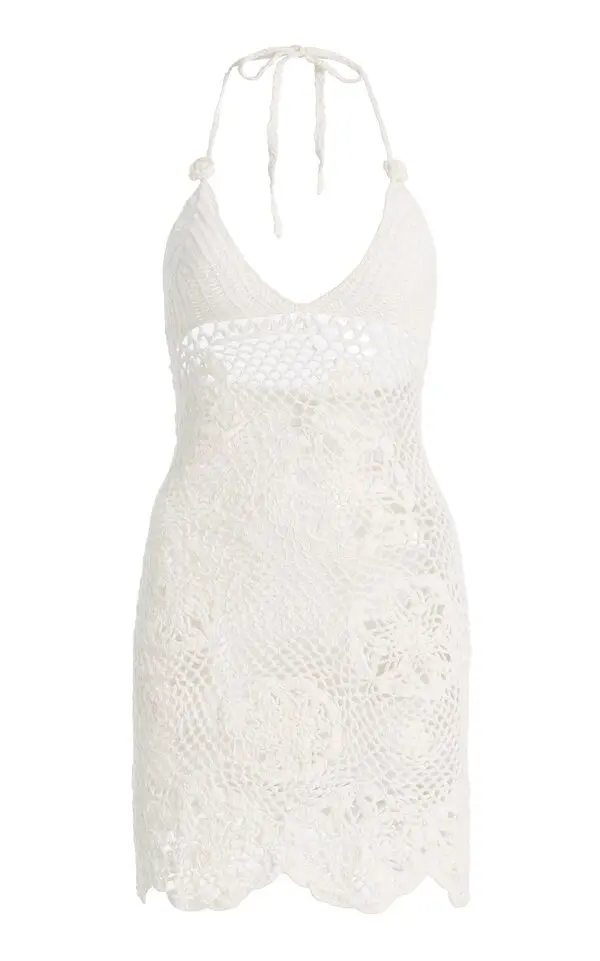 Akoia Swim Crocheted Cotton Mini Dress - White