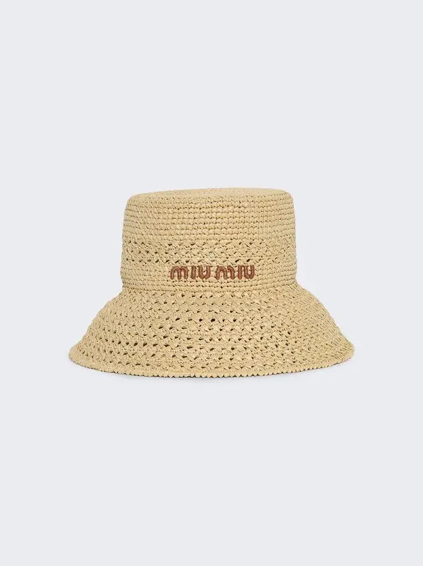 Miu Miu Raffia Hat - Natural