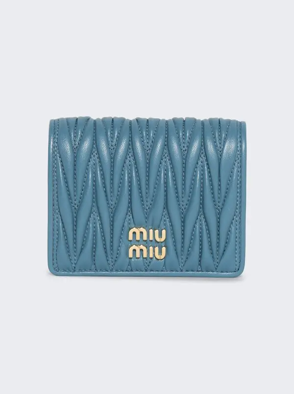 Miu Miu Matelasse Wallet Marine - Blue