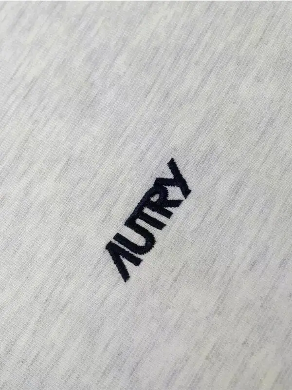 AUTRY Logo-embroidered T-shirt - Grey