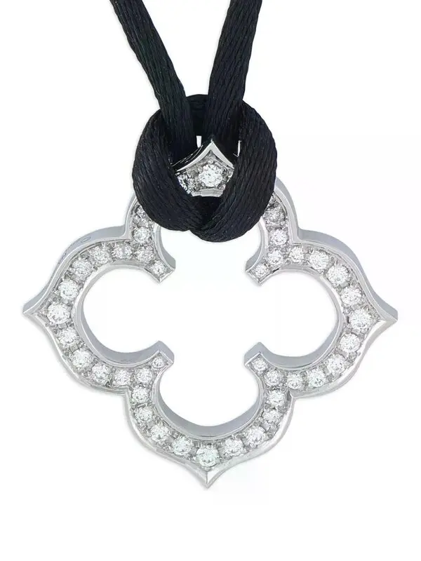 CARTIER Quatrefoil Diamond Pendant Necklace - Silver