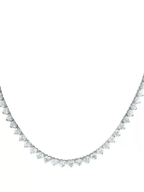LB EXCLUSIVE 18k White Gold 34.25 Carat Diamond Heart Necklace - Silver