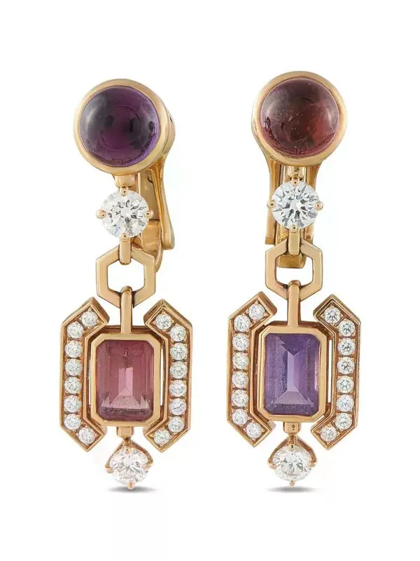 BVLGARI Allegra Diamond Amethyst Tourmaline Earrings - Pink