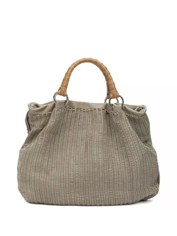 GIANCARLO NEVOLA Lune Textured-handle Tote Bag - Neutrals