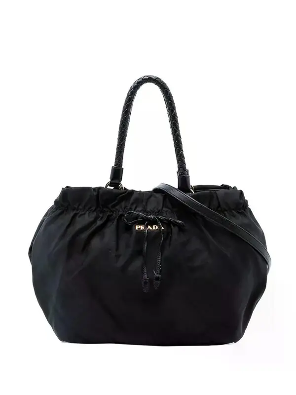 Prada Tessuto Bow Satchel - Black