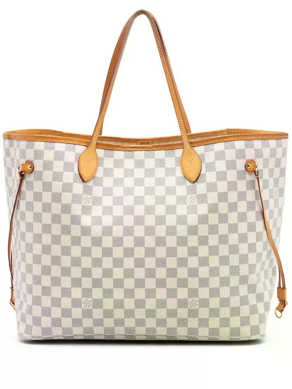 LOUIS VUITTON 2014 Damier Azur Neverfull Gm Tote Bag - White