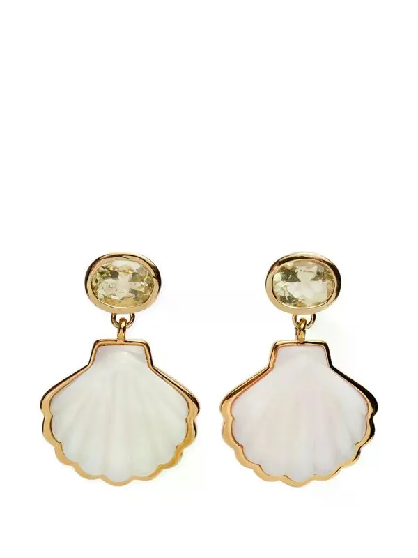 LIZZIE FORTUNATO Luna Shell Drop Earrings - Gold