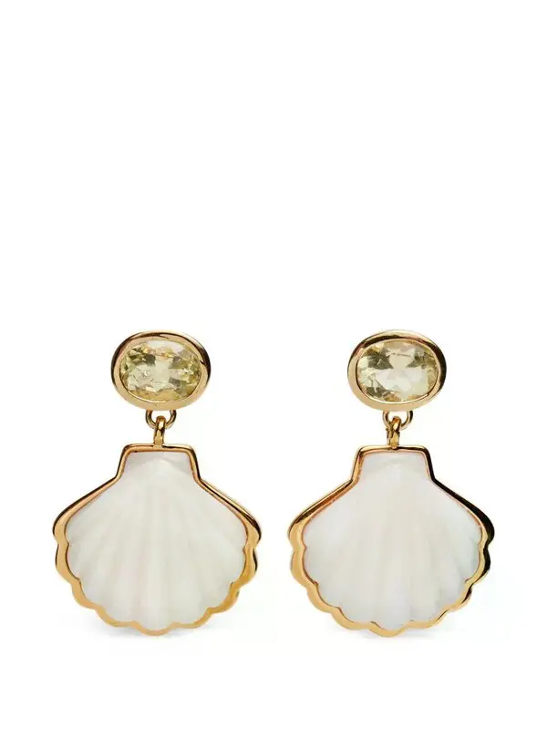 LIZZIE FORTUNATO Luna Shell Drop Earrings - Gold